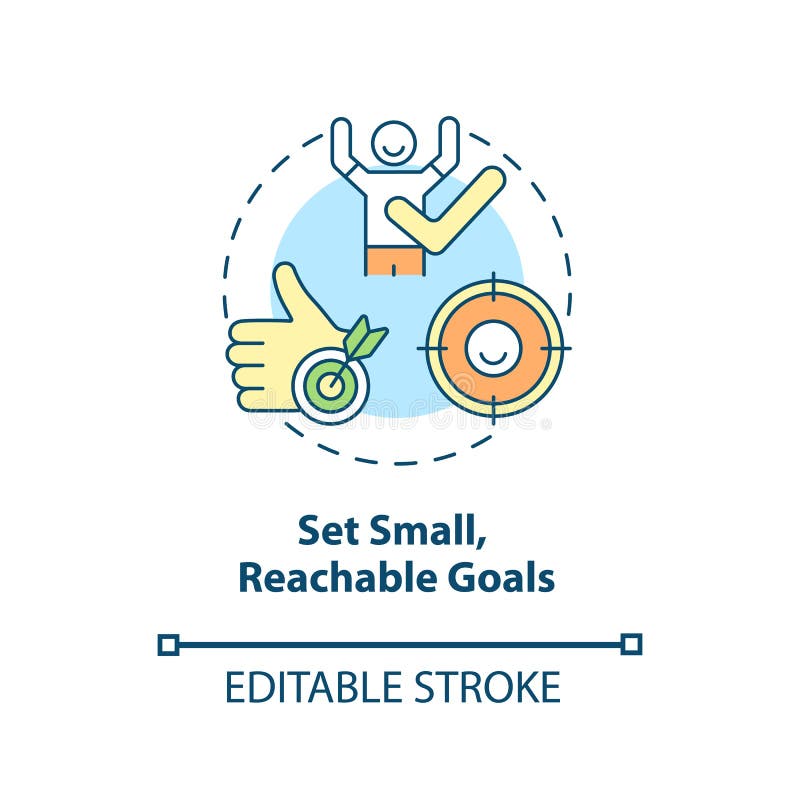 Set Small, Reachable Goals Concept Icon Stock Vector - Illustration of ...