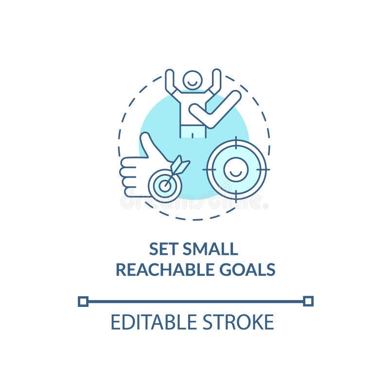 Set Small, Reachable Goals Concept Icon Stock Vector - Illustration of ...