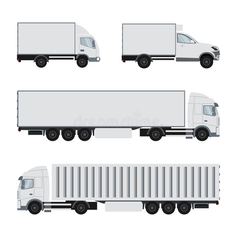 Set of Small Trailers Ready To Move Containers Stock Vector ...