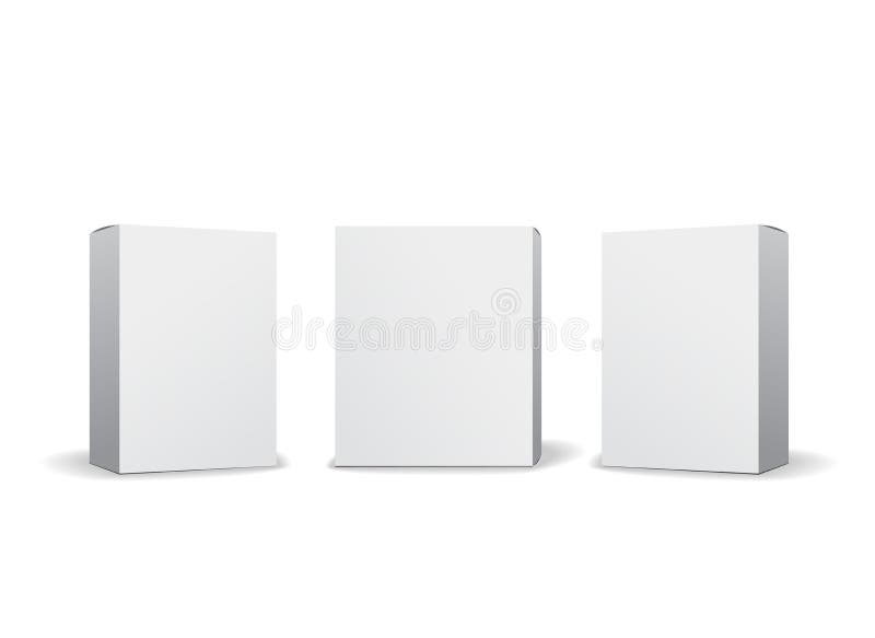 Set of Small White Cardboard Boxes Mockups. Vector Illustration Stock ...