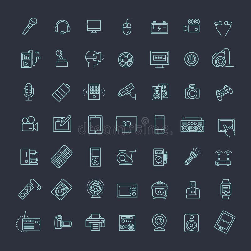 Set of Smart Devices and Gadgets, Computer Equipment and Electronics ...