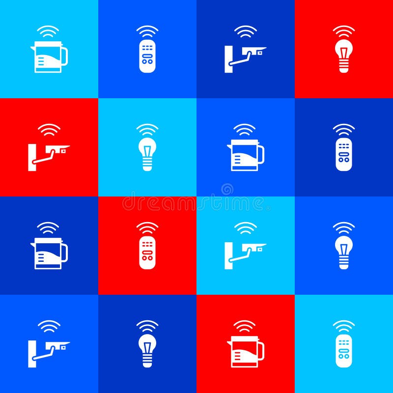 Set Smart Electric Kettle, Remote Control, Security Camera and Light ...