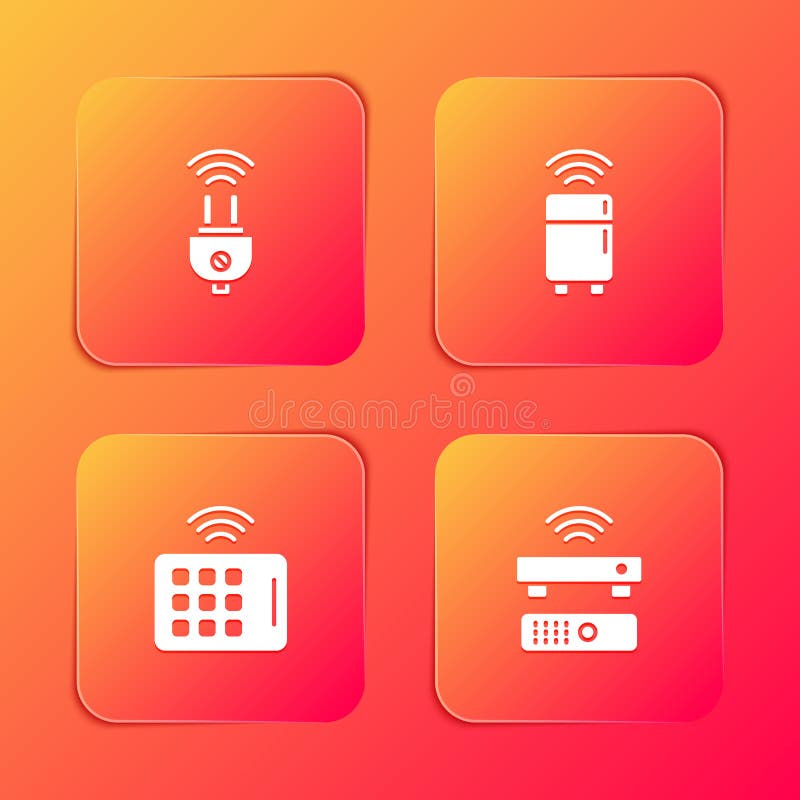 Set Smart Electric Plug, Refrigerator, Wireless Tablet and TV Box ...