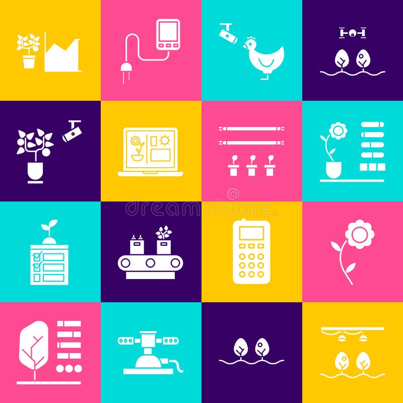 Set Smart Farm with Bulb and Plant, Flower, Status, Chicken Camera ...