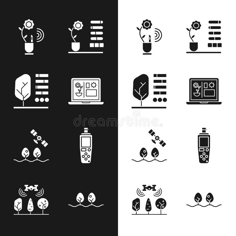Set Smart Farming Technology, Plant Status, Flower, with Drone ...
