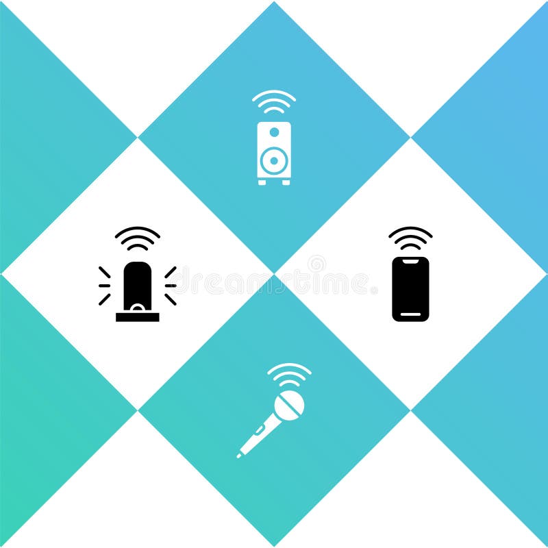 Set Smart Flasher Siren, Wireless Microphone, Stereo Speaker and ...