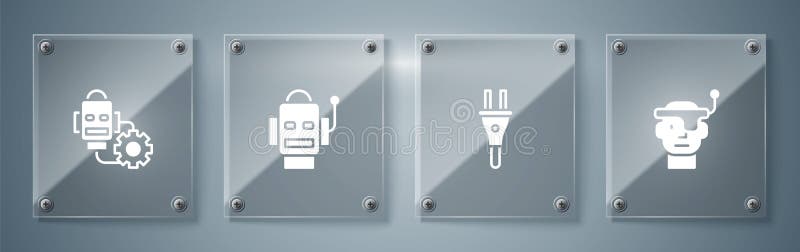 Set Smart Glasses, Electric Plug, Robot and Setting. Square Glass ... Set Smart Glasses, Electric Plug, Robot and Setting. Square Glass ...