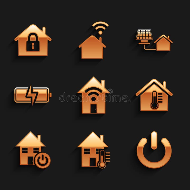 Set Smart Home with Wi-fi, House Temperature, Power Button, Battery ...