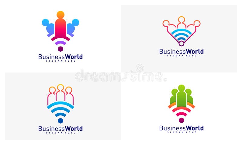 Set of Smart People Logo Design Vector, Colorful Smart Logo Design ...