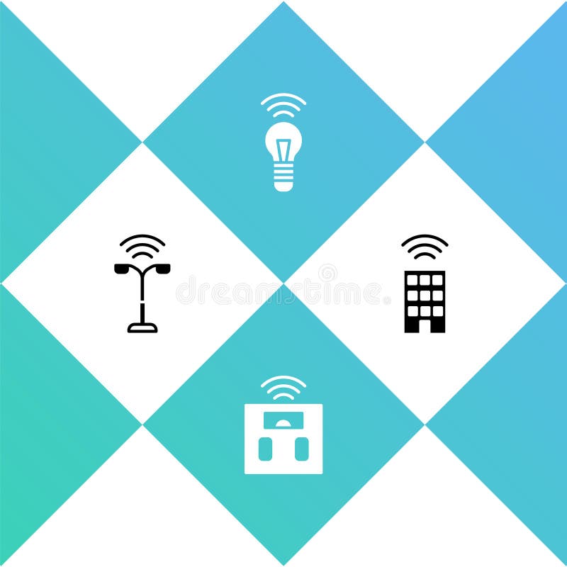 Set Smart Street Light, Bathroom Scales, Bulb and Home with Wireless ...