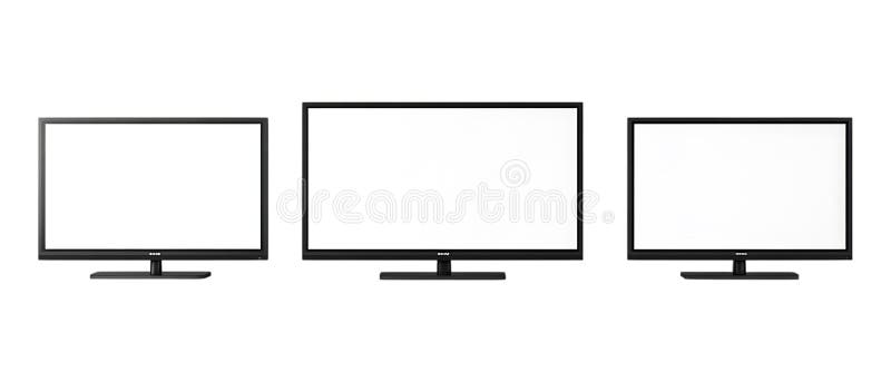 Set of Smart TV Screen Mockups in Five Different Poses on Transparent ...