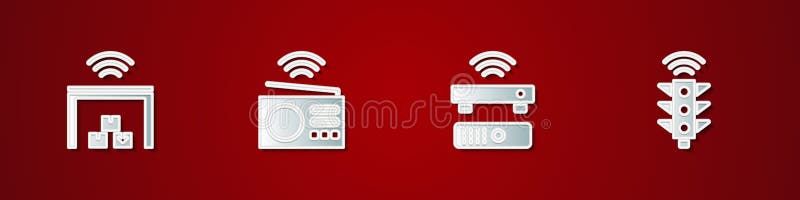 Set Smart Warehouse, Radio, Wireless TV Box Receiver and Traffic Light ...