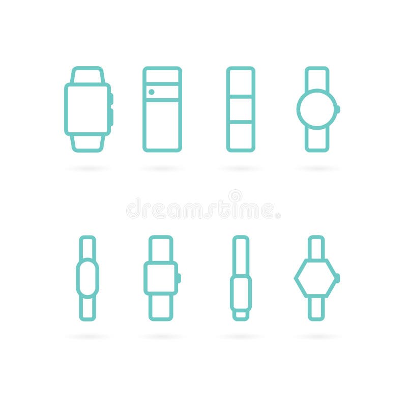 Set: Smart Watch Icons. Vector Illustration, Flat Design Stock Vector ...