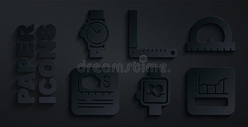 Set Smart Watch, Protractor, Area Measurement, Graph, Schedule, Chart ...