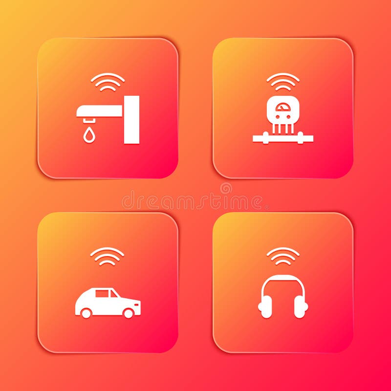 Set Smart Water Tap, Sensor, Car System with Wireless and Headphones ...