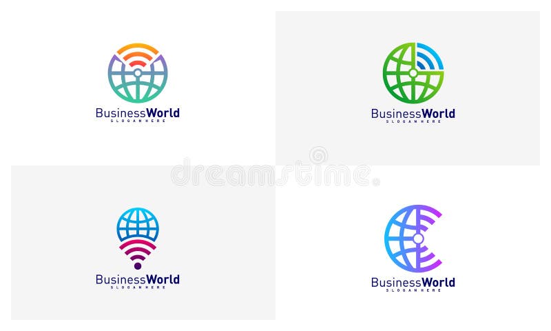 Set of Smart World Logo Vector Template, Creative World Logo Design ...