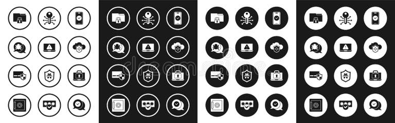 Set Smartphone, Laptop with Exclamation Mark, System Bug, Folder and ...