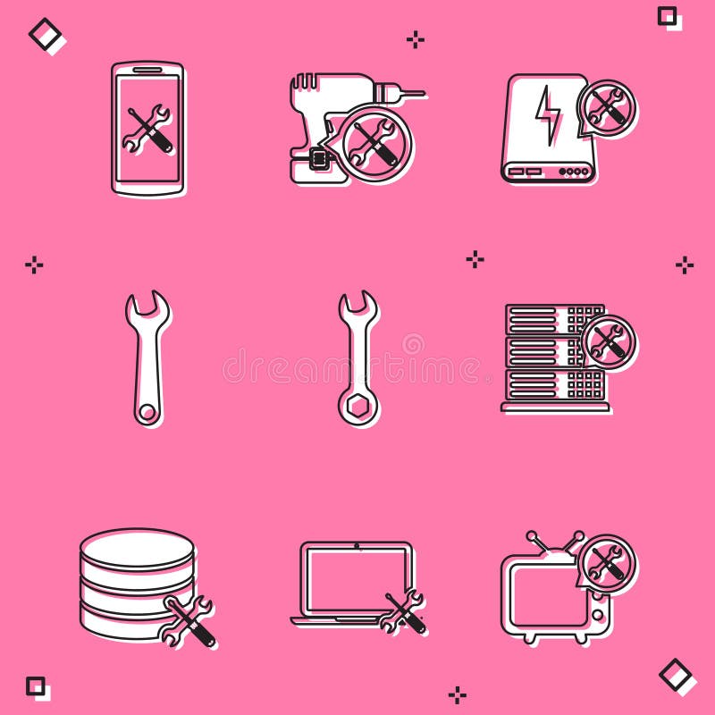 Set Smartphone Service, Drill Machine, Power Bank, Wrench, Database ...