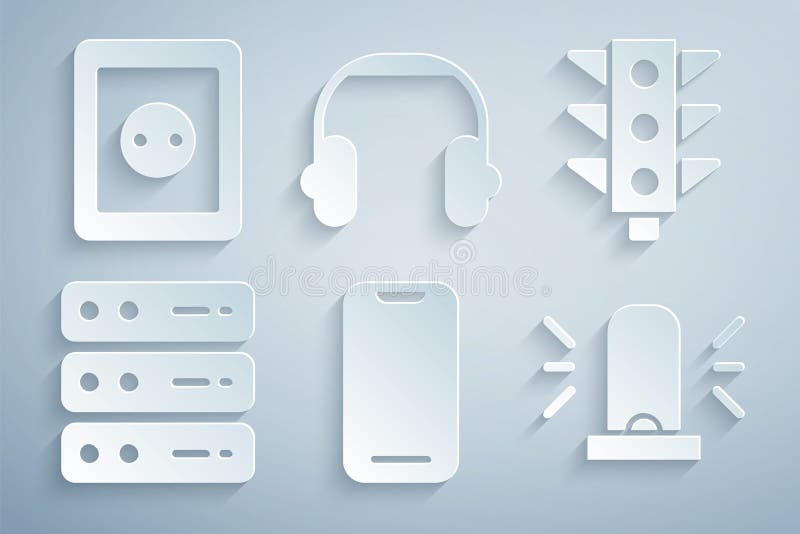 Set Smartphone, Traffic Light, Server, Data, Web Hosting, Flasher Siren ... Set Smartphone, Traffic Light, Server, Data, Web Hosting, Flasher Siren ...