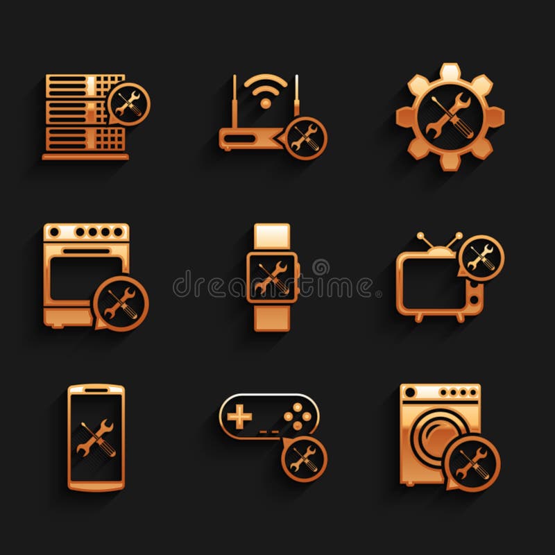 Set Smartwatch Service, Gamepad, Washer, Tv, Smartphone, Oven, Wrench ... Set Smartwatch Service, Gamepad, Washer, Tv, Smartphone, Oven, Wrench ...