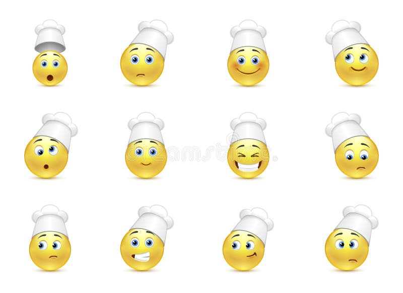 Set of smile cooks stock illustration. Illustration of funny - 45396918