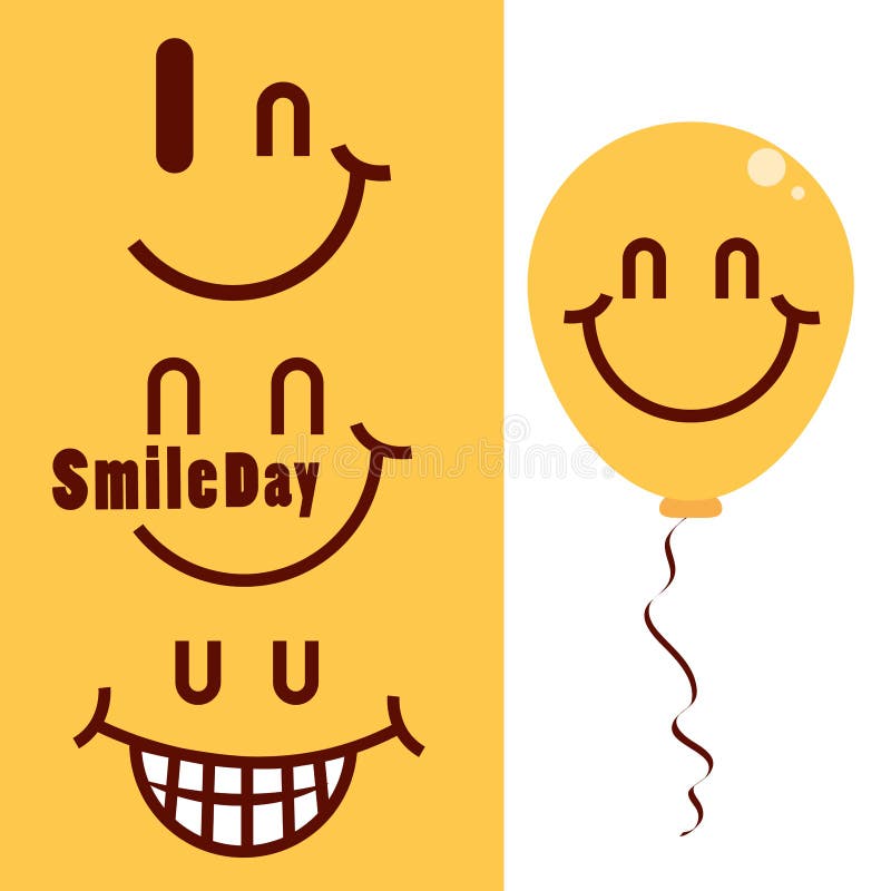 Set of smile day stock vector. Illustration of emoticon - 228410700