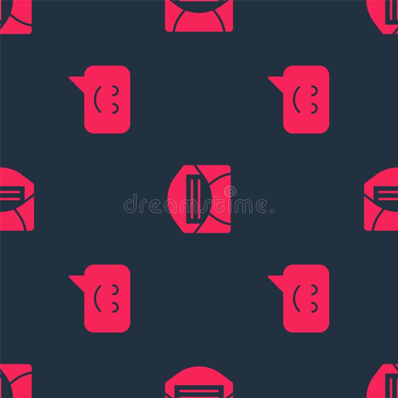 Set Smile Face and Mail and E-mail on Seamless Pattern. Vector Stock ...