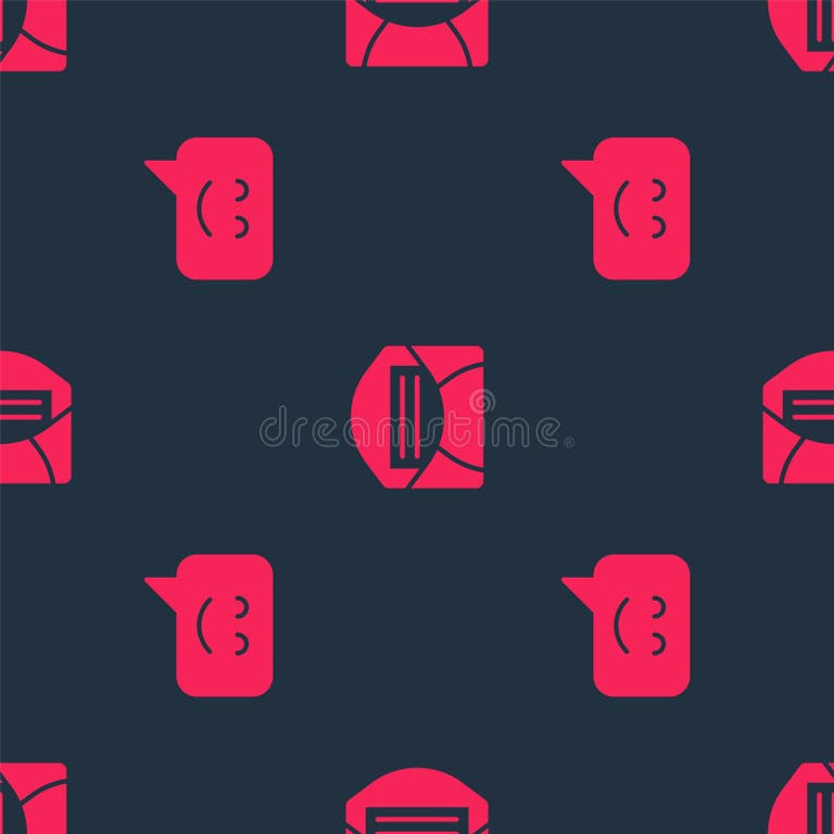 Set Smile Face and Mail and E-mail on Seamless Pattern. Vector Stock ...