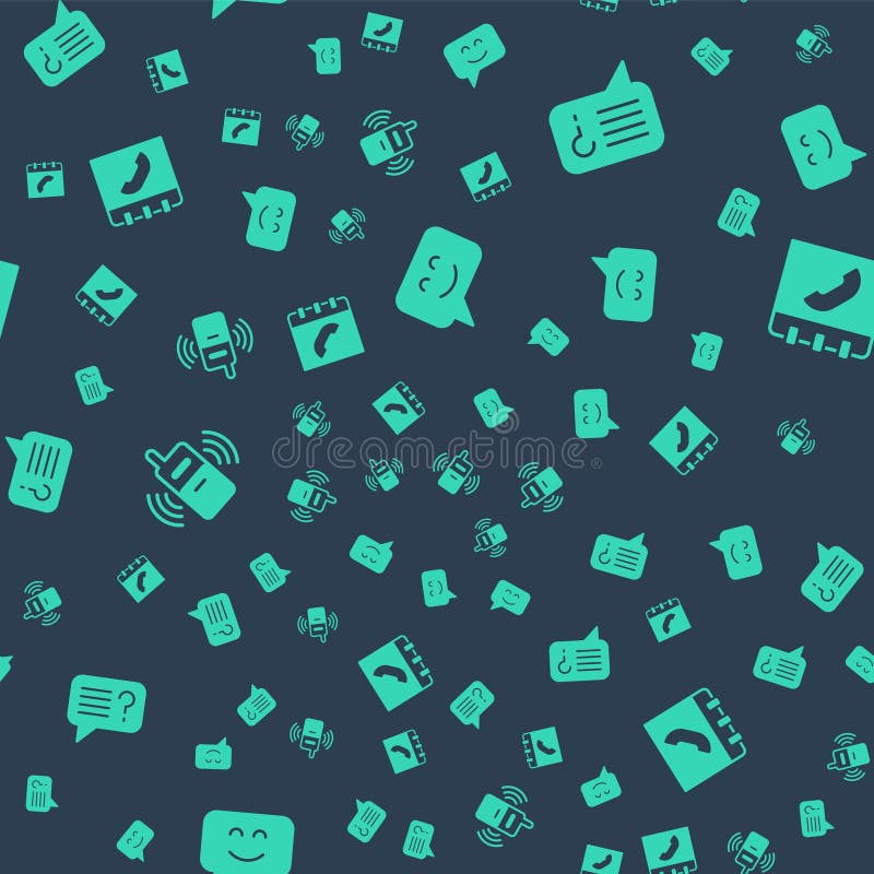 Set Smile Face, Unknown Search, Mobile Phone and Phone Book on Seamless ...