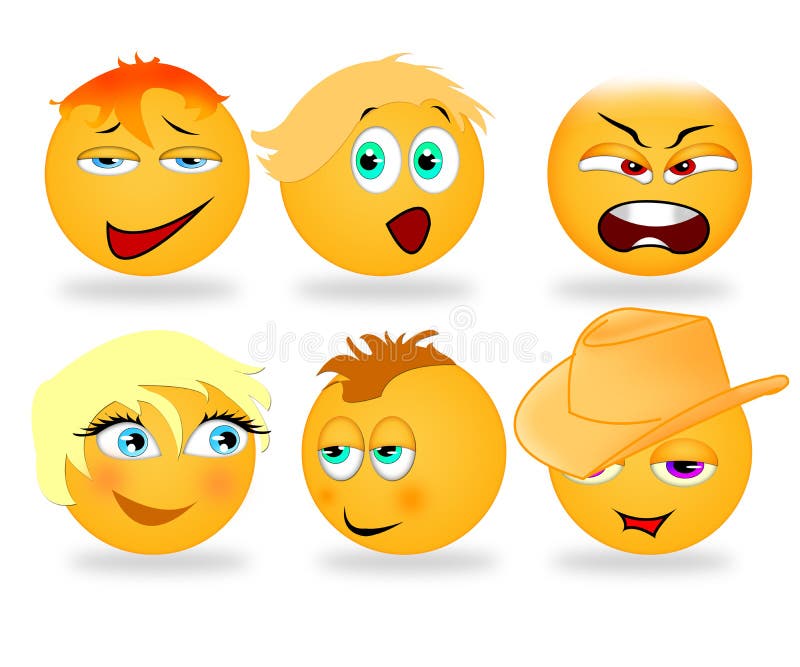 Set of smileys stock illustration. Illustration of happy - 22744072
