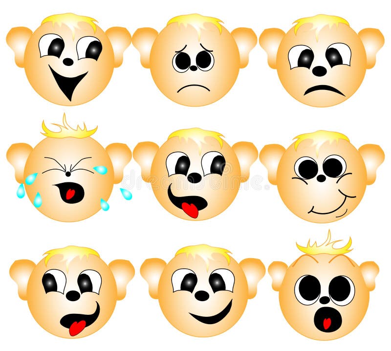 Set of smileys stock vector. Illustration of circle, cheerful - 28759652