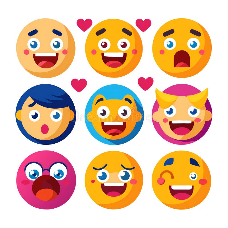 Set of smileys stock illustration. Illustration of icon - 335655256