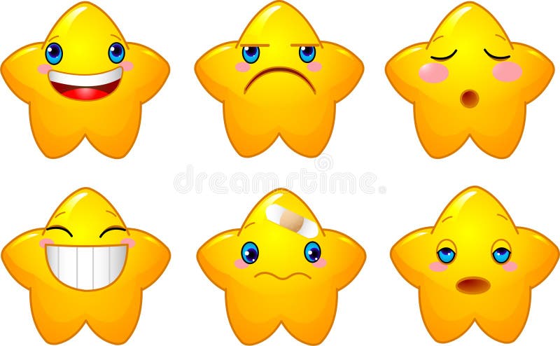 Set of smileys stars stock vector. Illustration of mime - 15200418