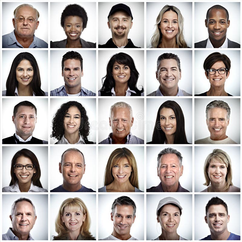 Set of Smiling People Face. Stock Photo - Image of girl, group: 78677956