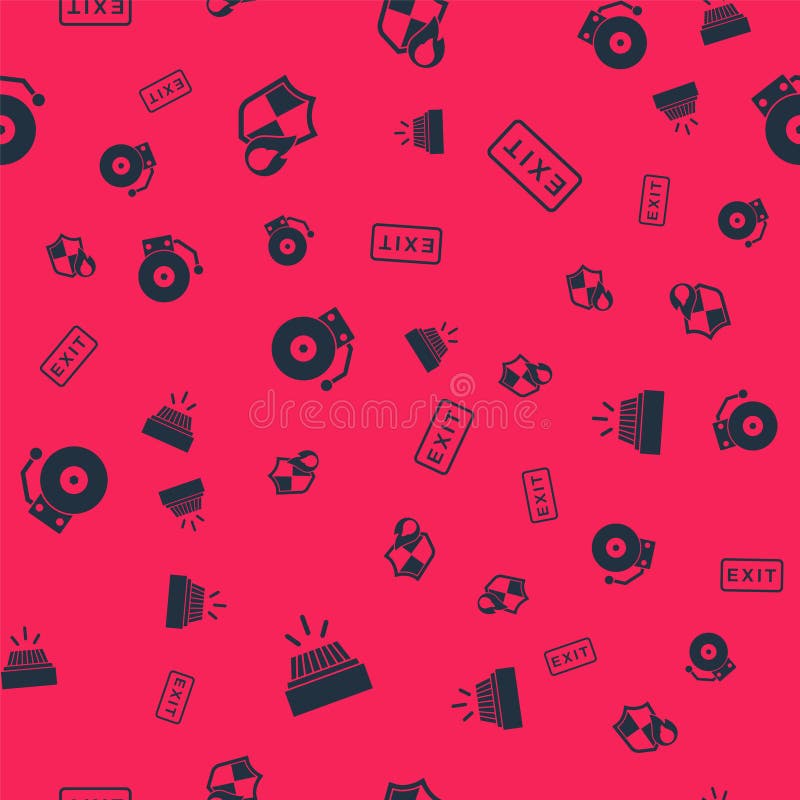 Set Smoke Alarm System, Fire Protection Shield, Ringing Bell and Exit ...