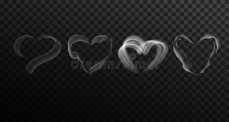 Set of Smoke in Heart Shape. Vector Illustration. Stock Vector ...
