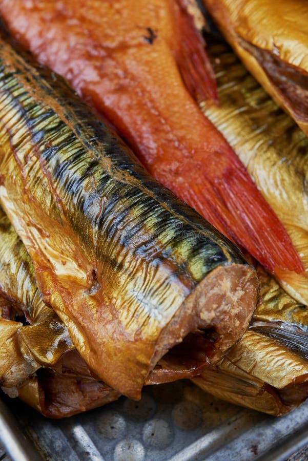 Set of smoked fish stock photo. Image of board, golden - 80286040