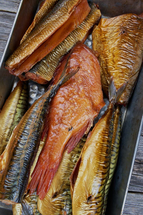 Set of smoked fish stock image. Image of choicy, golden - 80373761