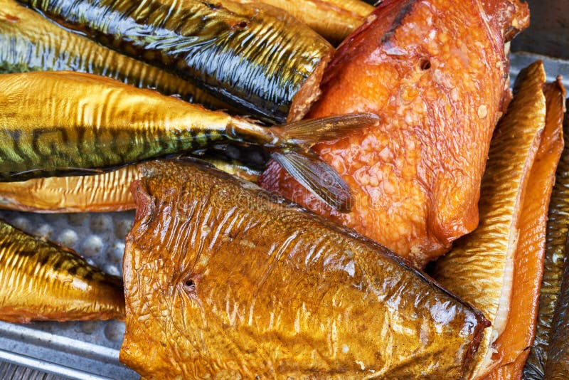 Set of smoked fish stock image. Image of cooking, delicious - 80400203