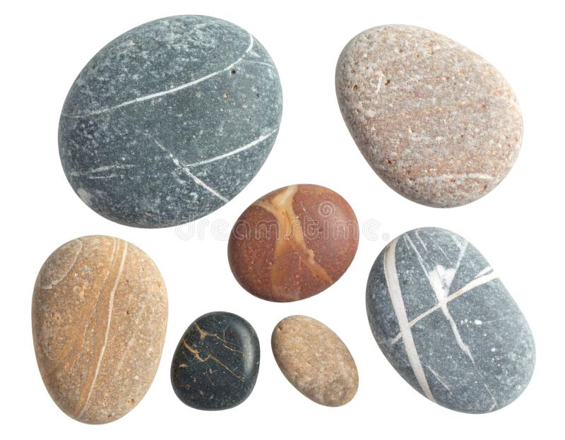 Set Smooth Beach Pebbles Isolated Transparent Background Stock Photos ...