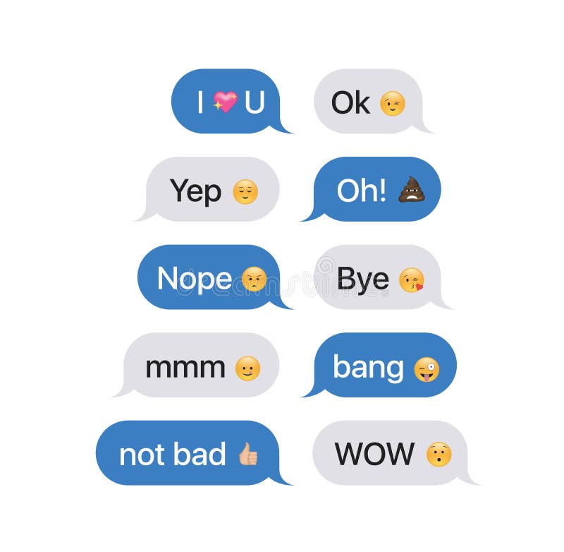 Set of SMS Bubbles Messages Stock Vector - Illustration of chatting ...