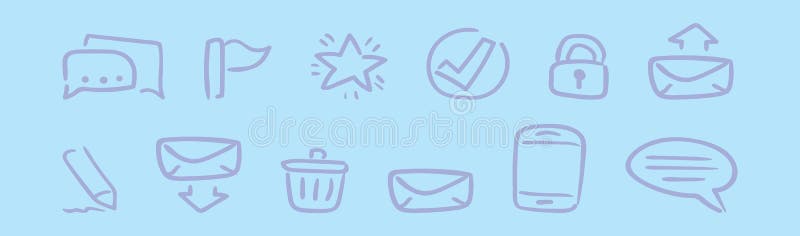 Set of Sms Icon Cartoon Icon Design Template with Various Models ...