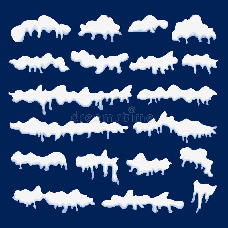 Set of Snow Caps in Different Shapes Stock Vector - Illustration of ...