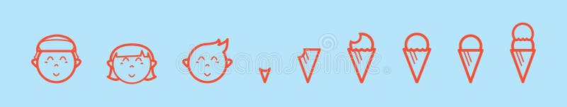 Set of Snow Cone Cup Cartoon Icon Design Template with Various Models ...