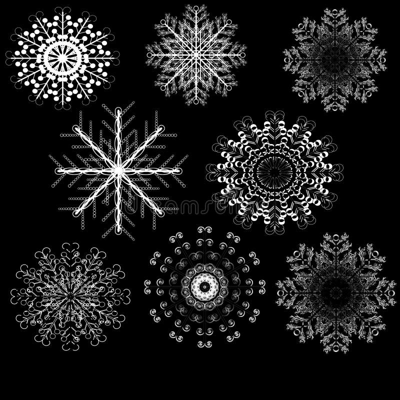 Set of ornate snowflakes stock vector. Illustration of vector - 3624451