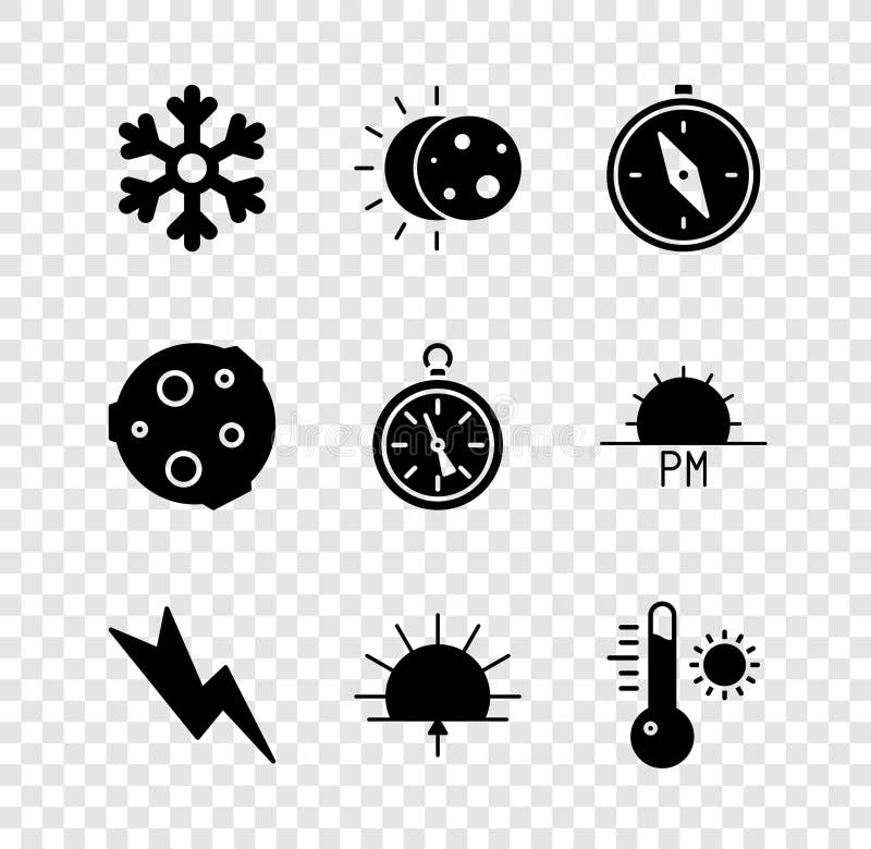 Set Snowflake, Eclipse of the Sun, Compass, Lightning Bolt, Sunrise ...