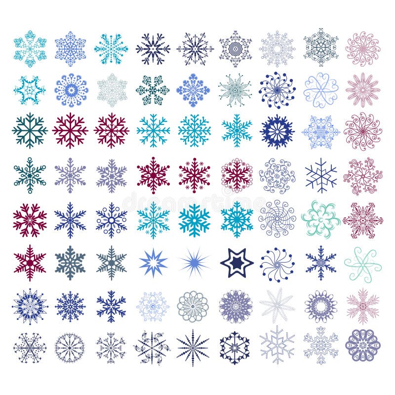 Set Of Snowflake Logo Design Stock Vector - Illustration of isolated ...