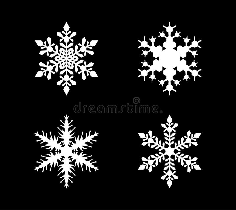 Set of Snowflake in Modern Style, Vector Stock Vector - Illustration of ...
