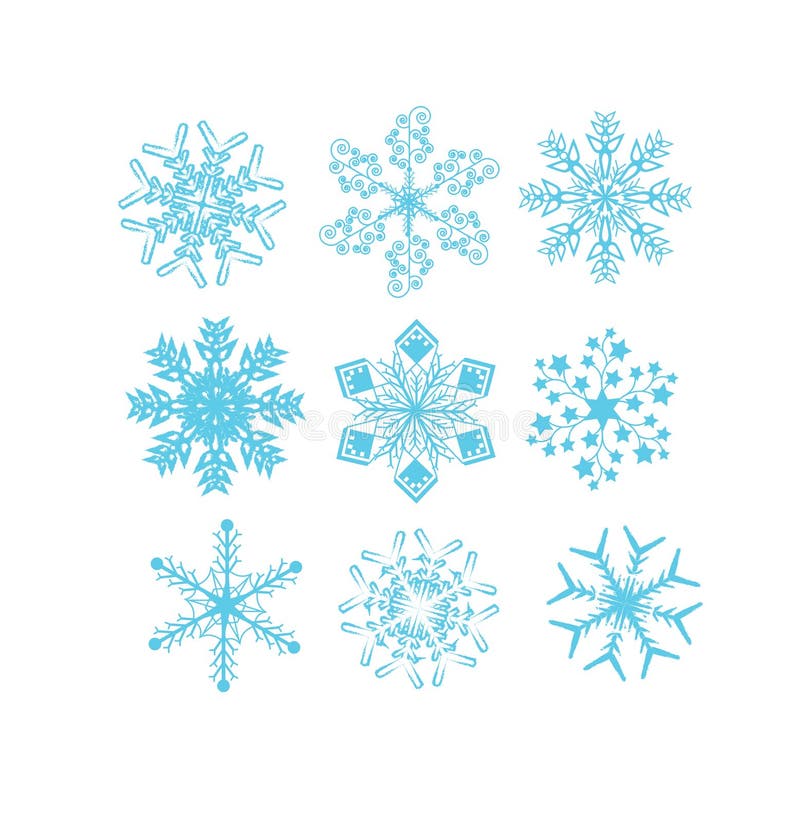 Snowflake Vector Set stock vector. Illustration of abstract - 33871167