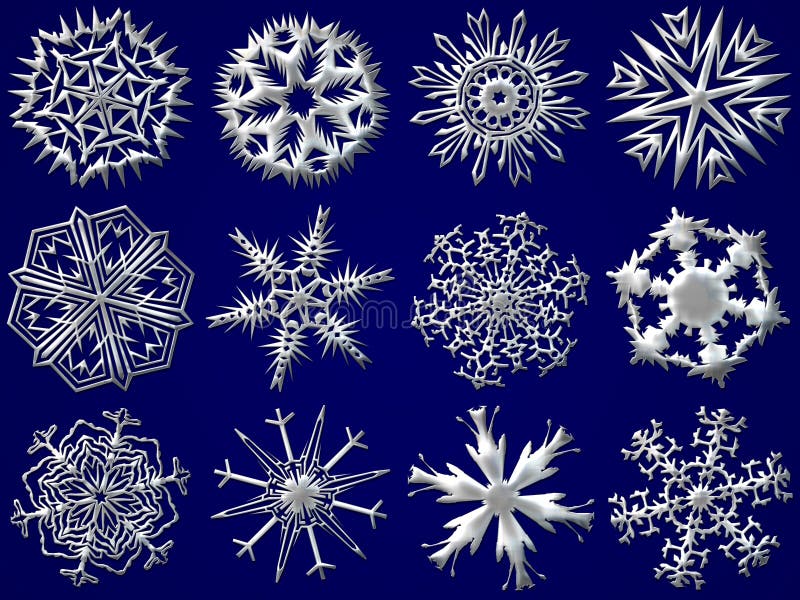 Set of snowflakes stock illustration. Illustration of holiday - 3366677